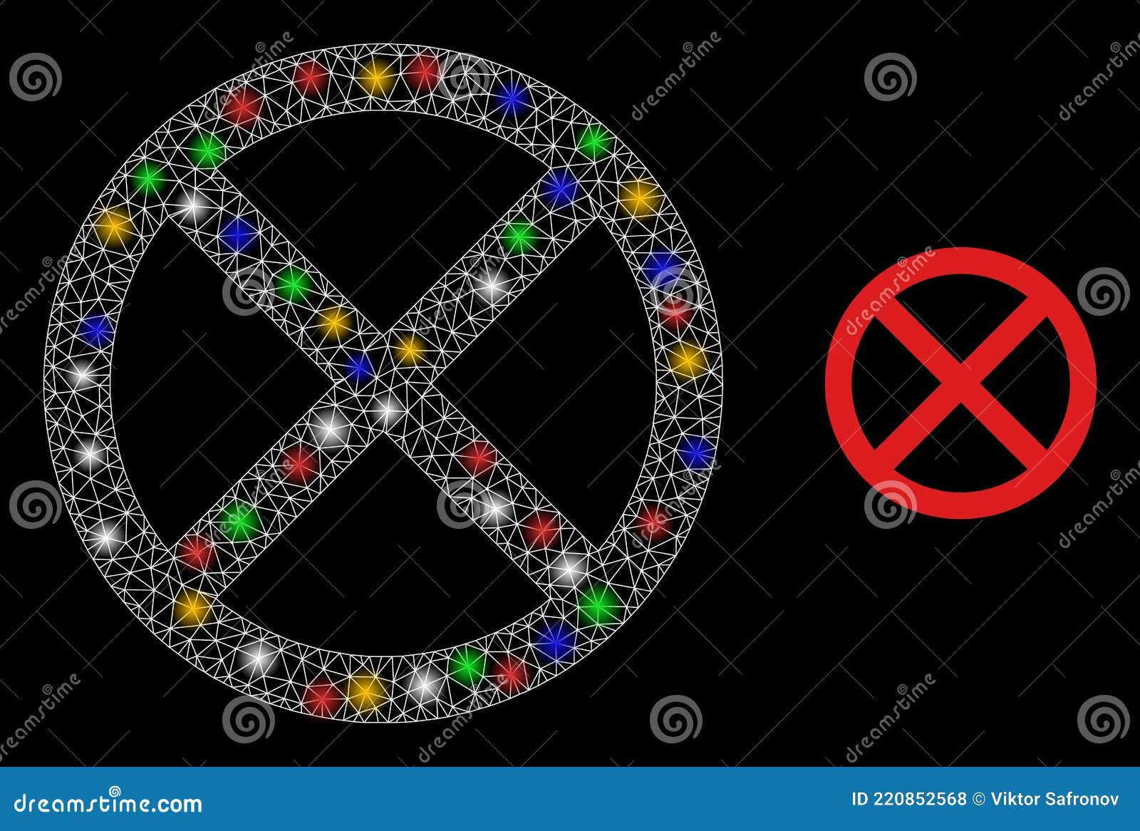 Net Stop Glare Icon with Multicolored Glare Spots Stock Vector ...