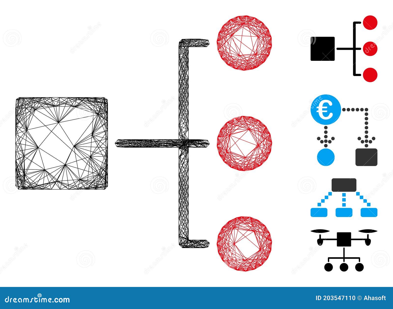 Net Structure Diagram Vector Mesh Stock Illustration - Illustration of ...