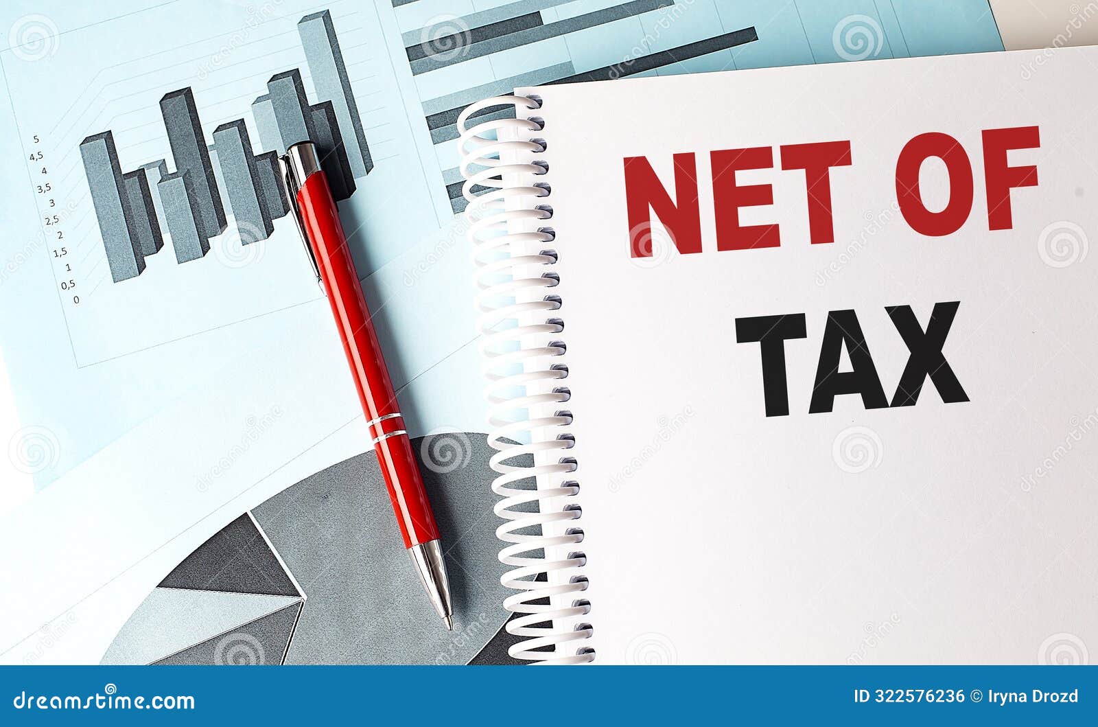 NET of TAX Text on Notebook on Chart Background Stock Photo - Image of ...