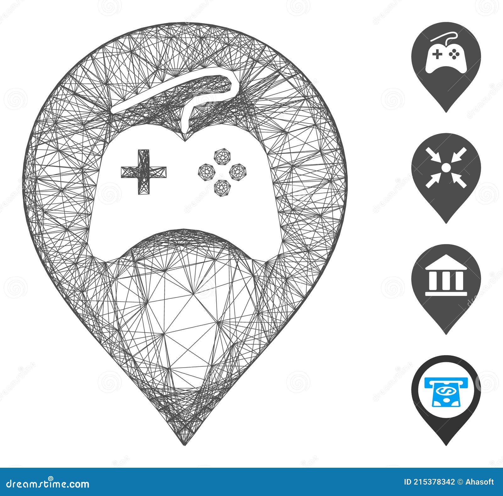 Net Video Games Marker Vector Mesh Stock Vector - Illustration of ...