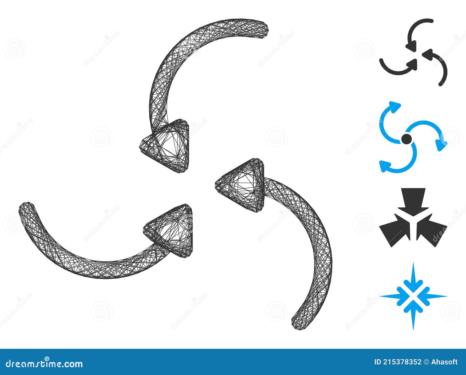 Net Vortex Arrows Vector Mesh Stock Vector - Illustration of cycle ...
