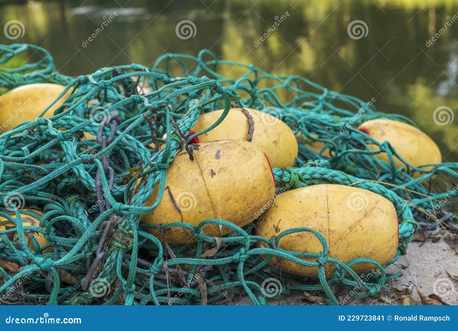 A Large Mesh Net with Buoyancy Bodies Attached To it Stock Image ...