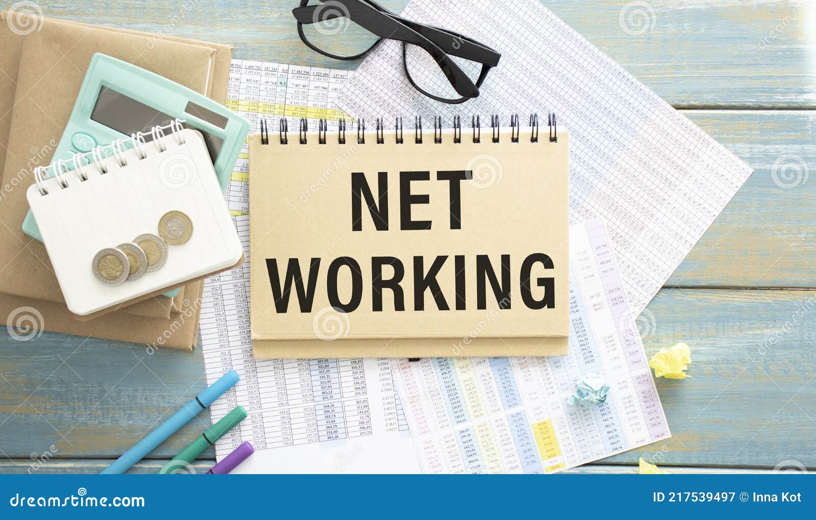 Net Working Text on Notepad with Keyboard Stock Image - Image of sign ...