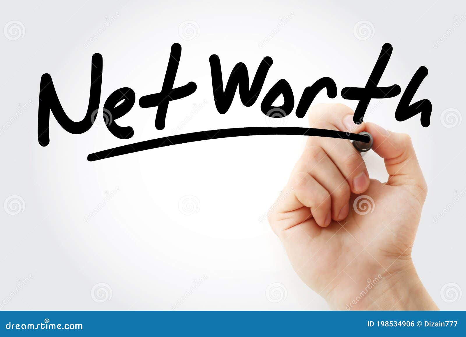 Net Worth text with marker stock photo. Image of possess - 198534906