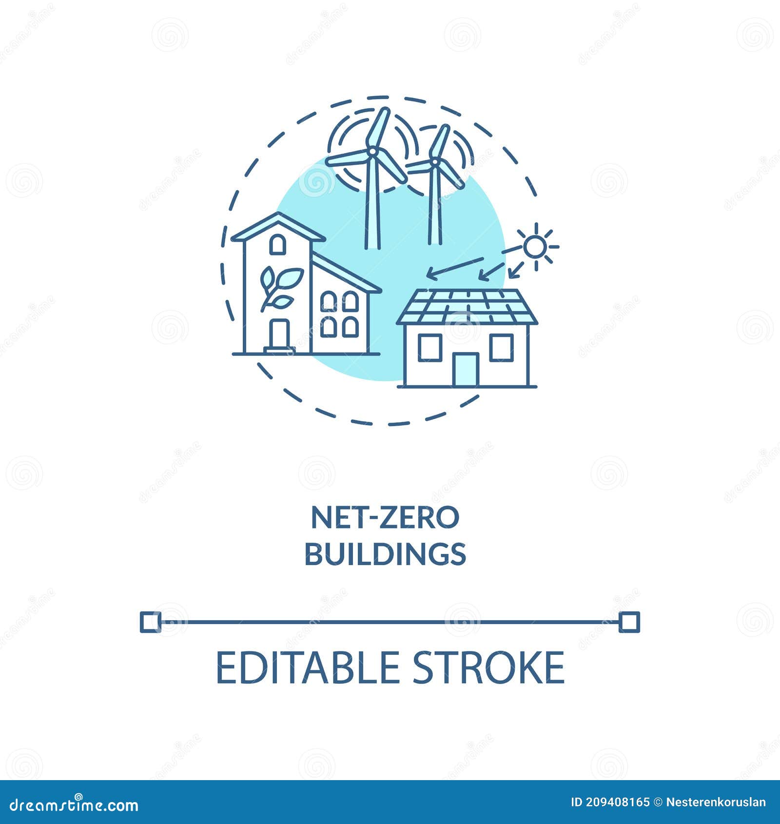 Net-zero Buildings Concept Icon Stock Vector - Illustration of ...