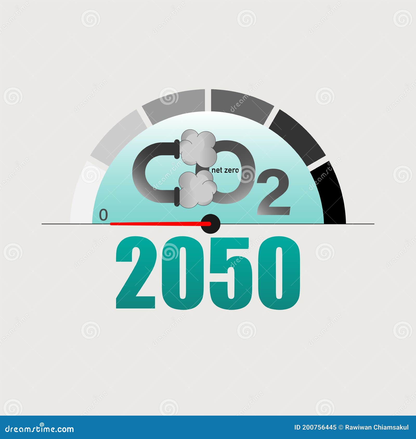 2050 Net Zero CO2 stock vector. Illustration of achieve - 200756445