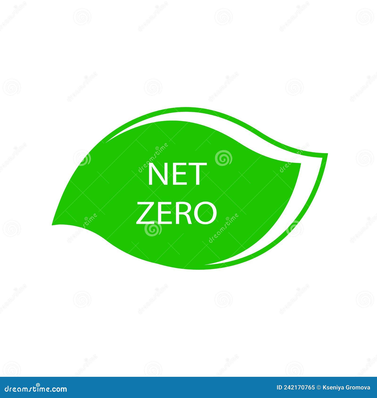 Net Zero, CO2 Neutral. Leaf Shaped Green Icon. Vector Stock Vector ...