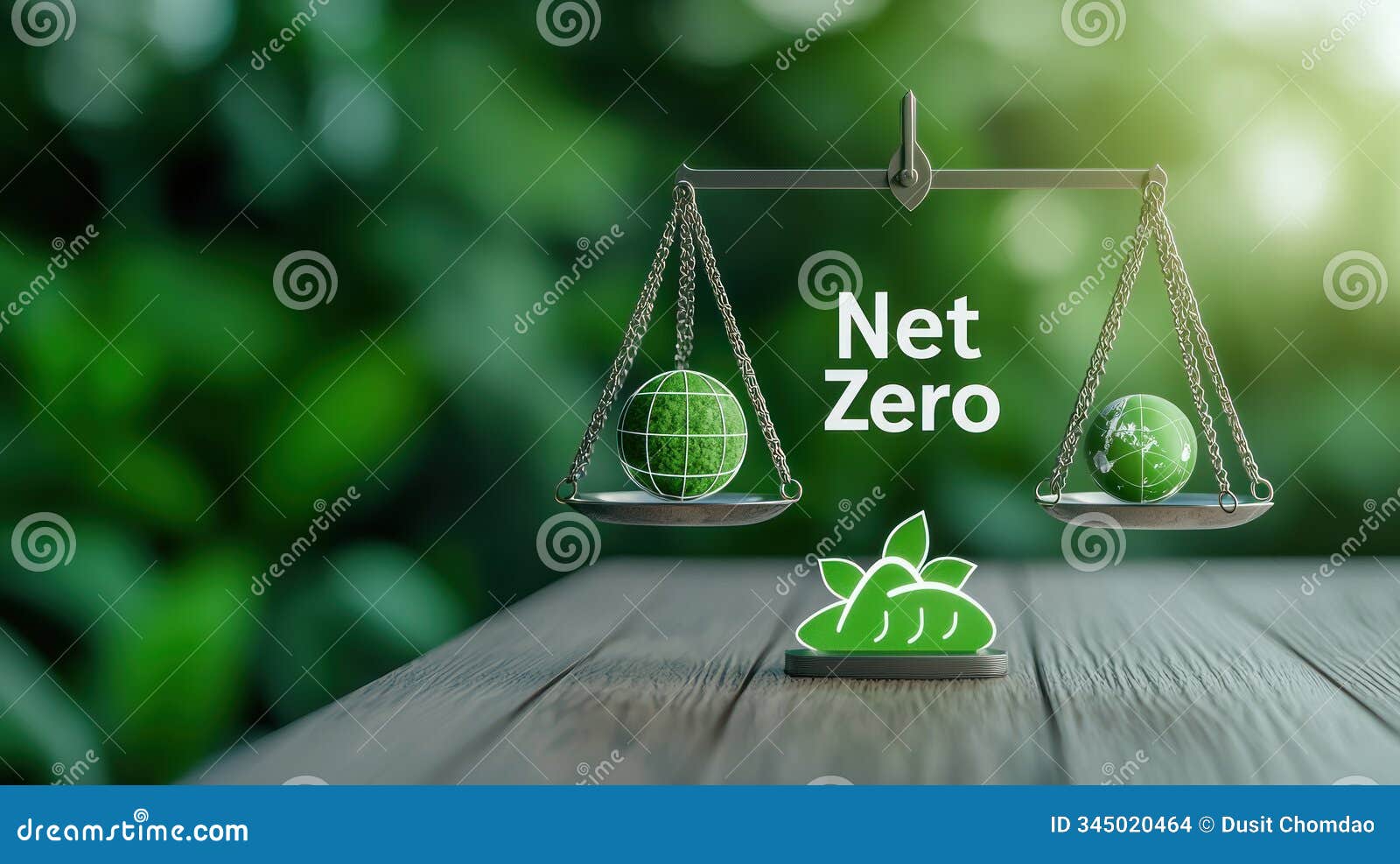 Net Zero Concept with Scales Balancing Earth and Greenery, Symbolizing ...