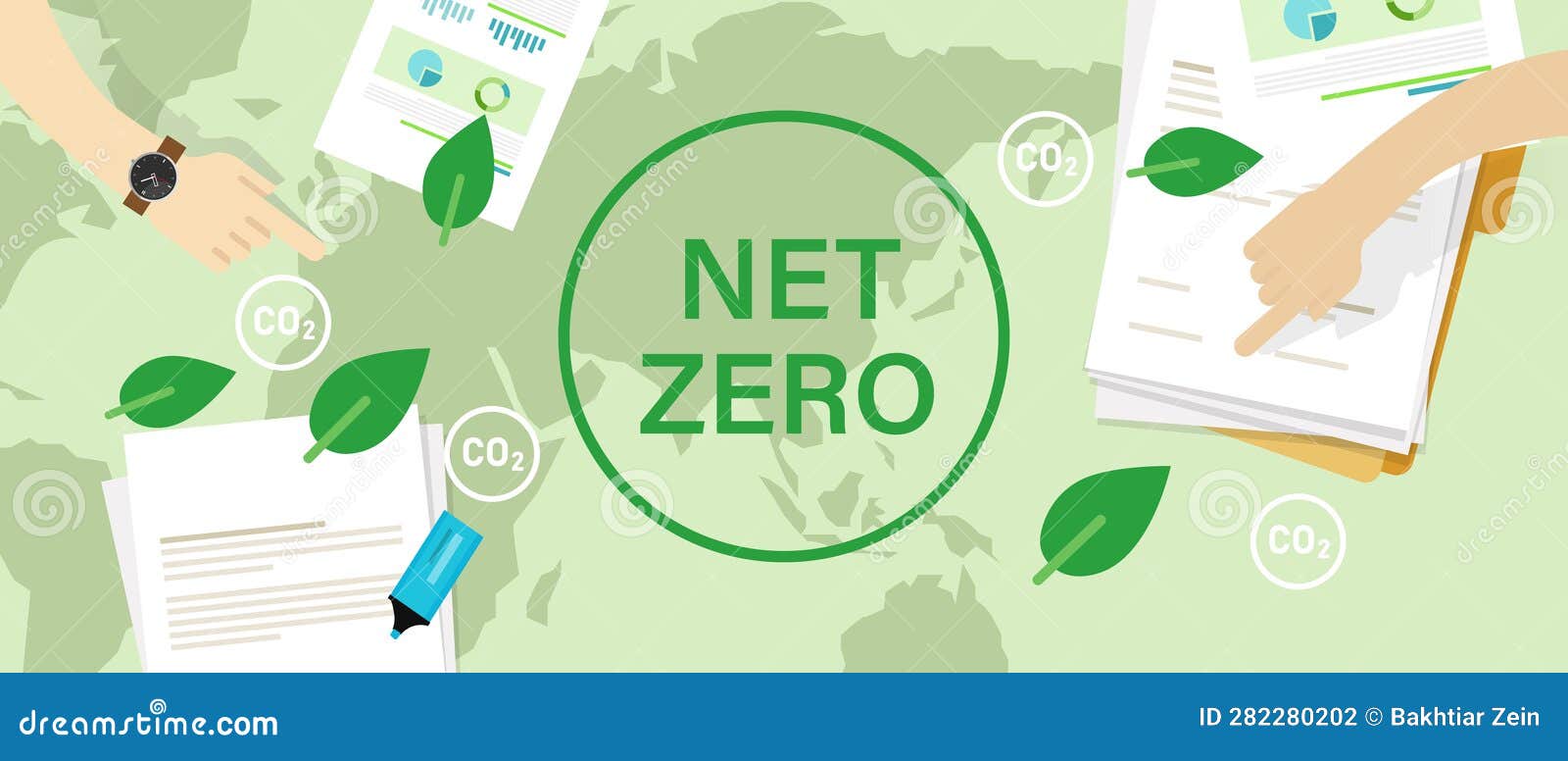 Net Zero Emissions CO2 Carbon Eco Concept Stock Vector - Illustration ...