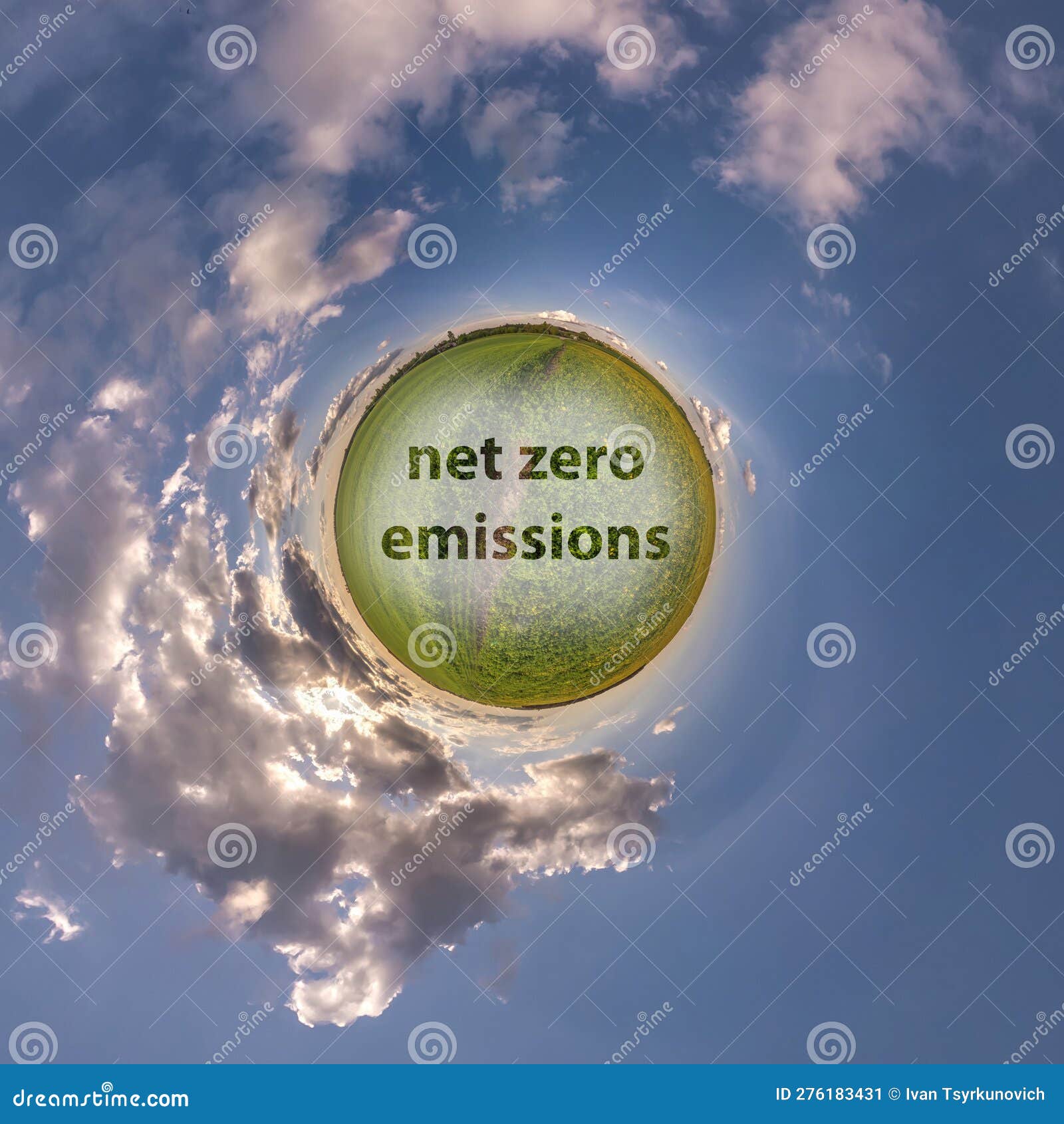 Net Zero Emissions Text Concept Image Against Blue Little Planet in ...