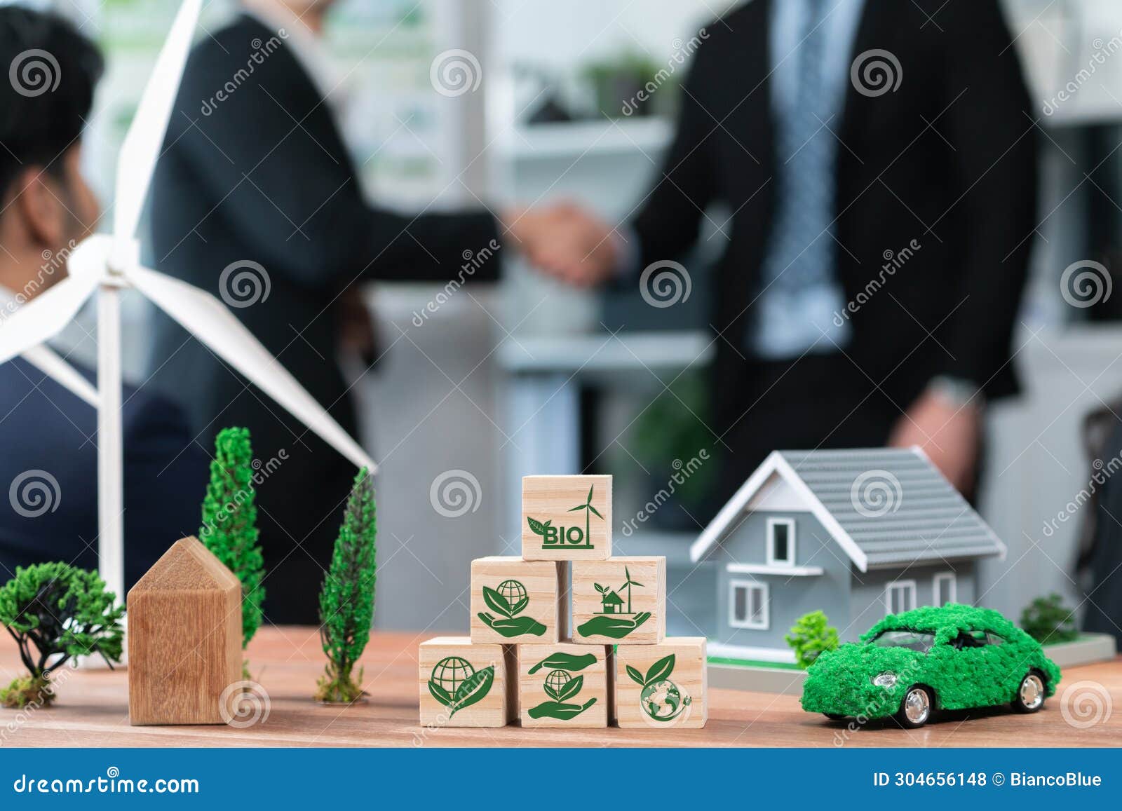 Net Zero Icon on Cube Arranged for Alternative Clean Energy Utilization ...