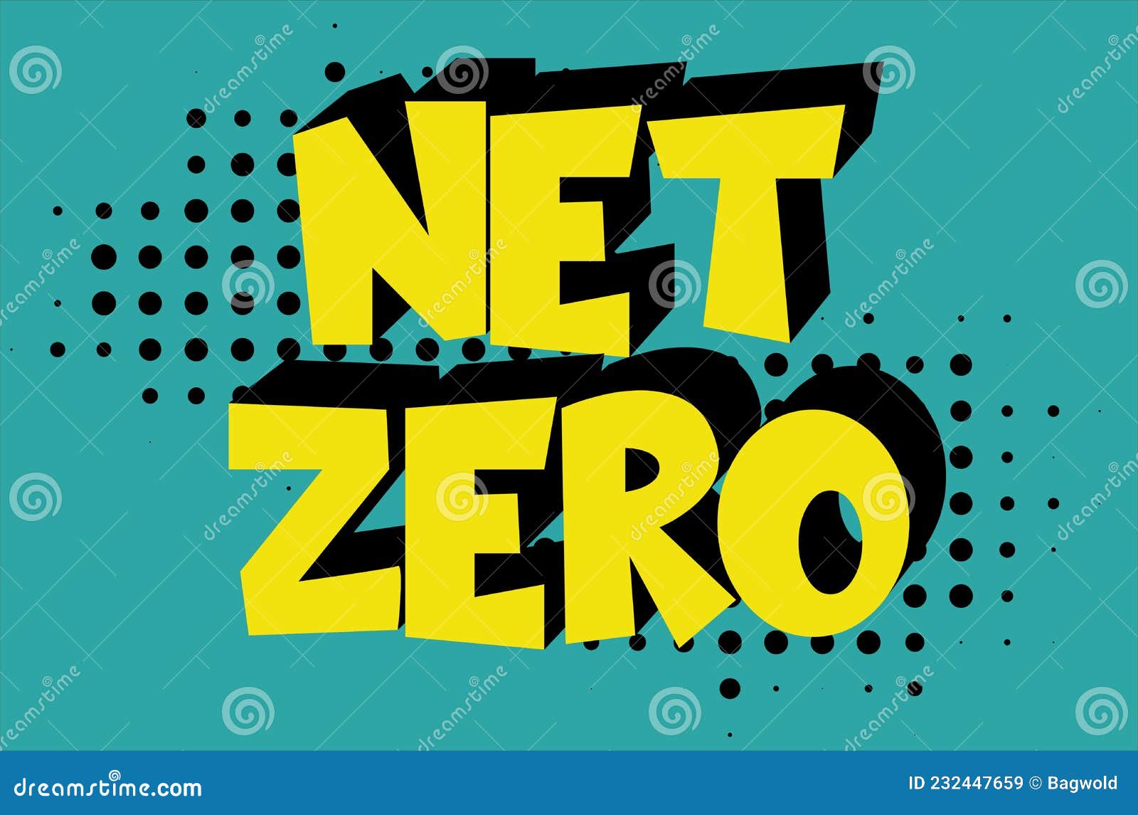 Net Zero Vector Illustration O Halftone Background Stock Vector ...