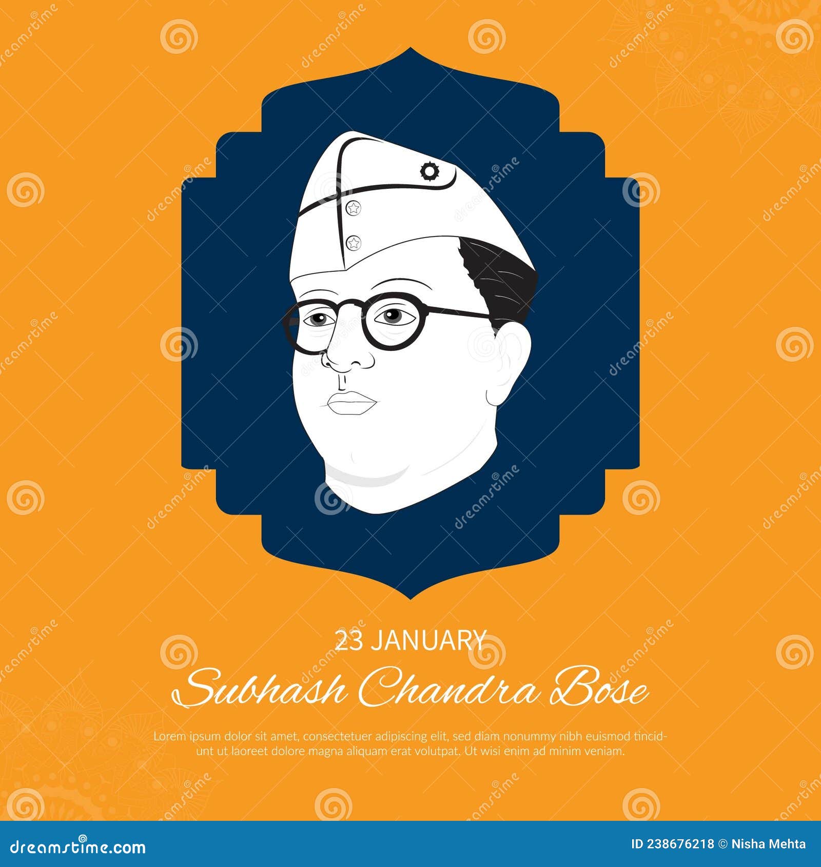 Netaji Subhash Chandra Bose Jayanti Banner Design Stock Vector ...