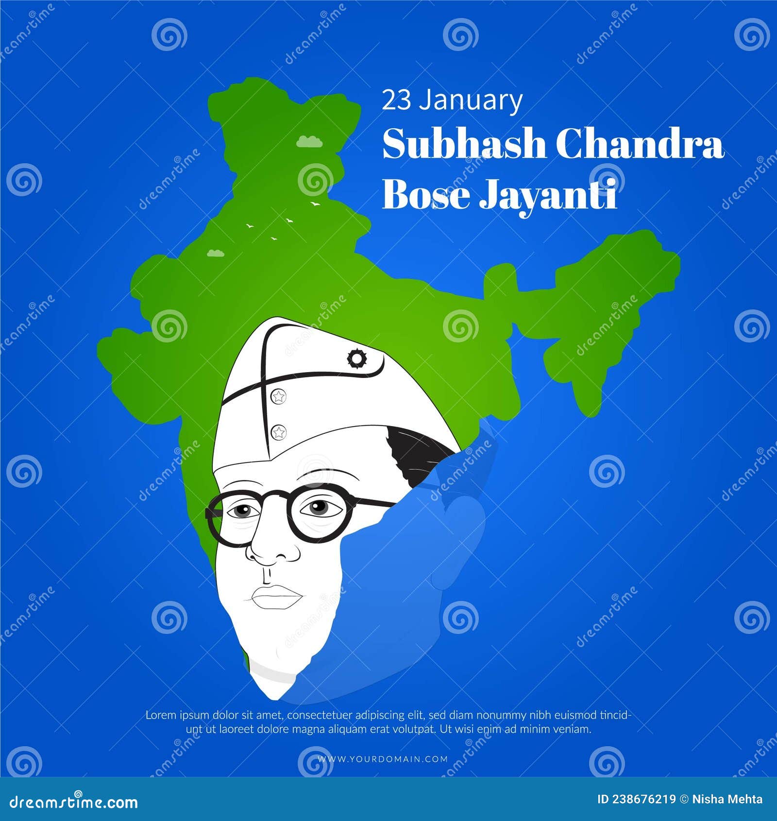 Netaji Subhash Chandra Bose Jayanti Banner Design Vector Illustration ...