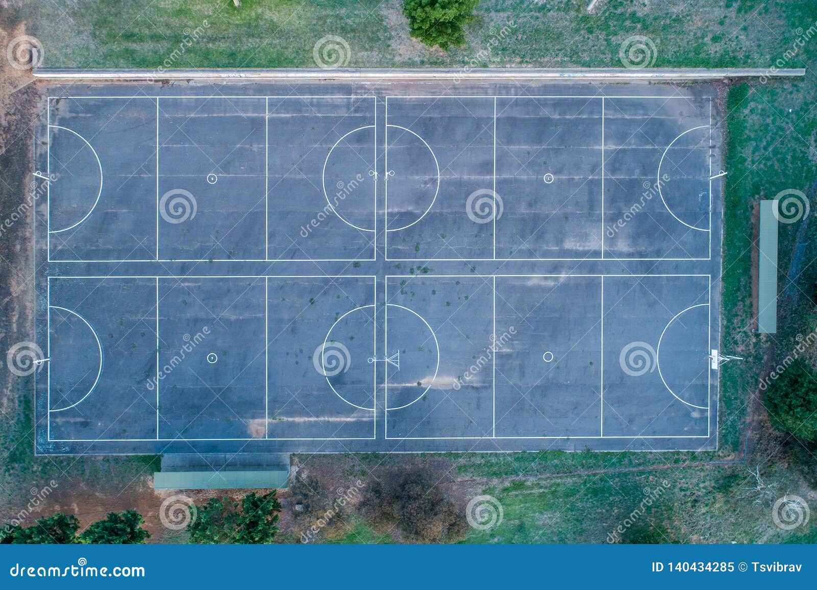 Netball and Basketball Courts. Stock Image - Image of landscape, aerial ...