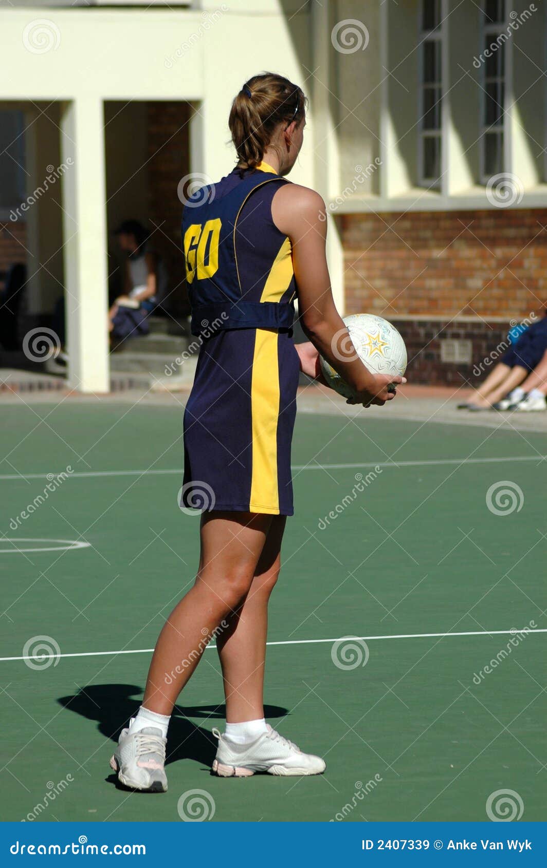 Netball girl stock image. Image of active, brunette, schoolgirl - 2407339