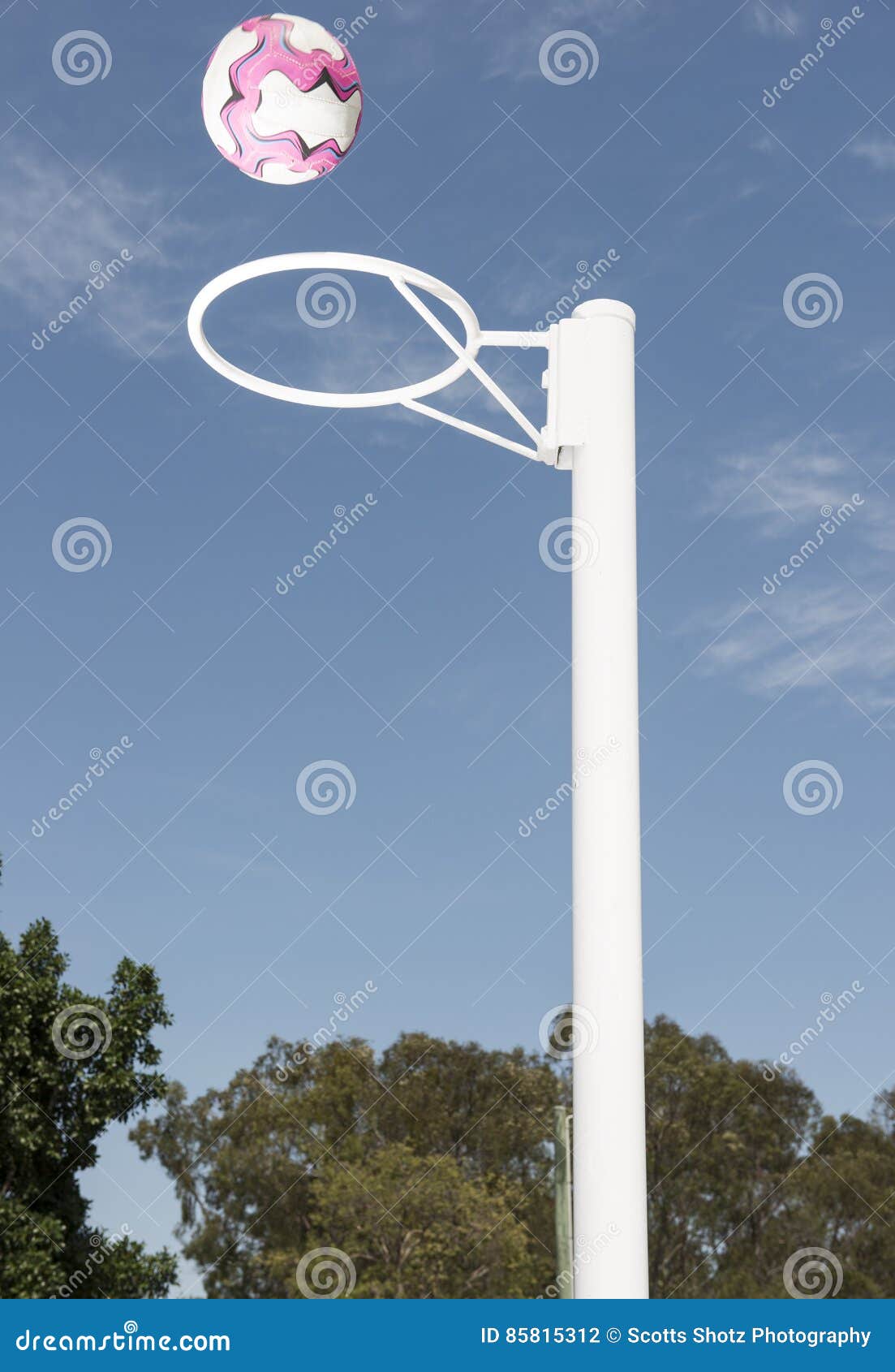 Netball Goal stock photo. Image of white, shot, clouds - 85815312