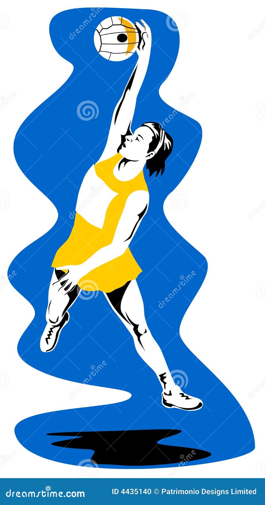 Netball Player Catching Ball Stock Illustration - Illustration of ...