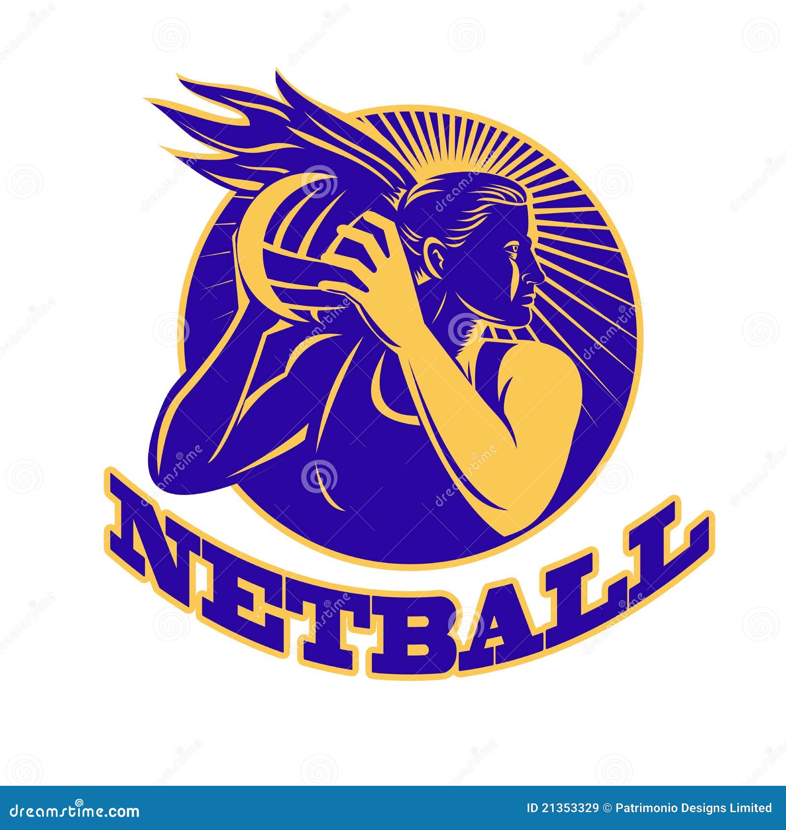 Netball Player Shooting And Blocking The Ball Continuous Line Drawing ...