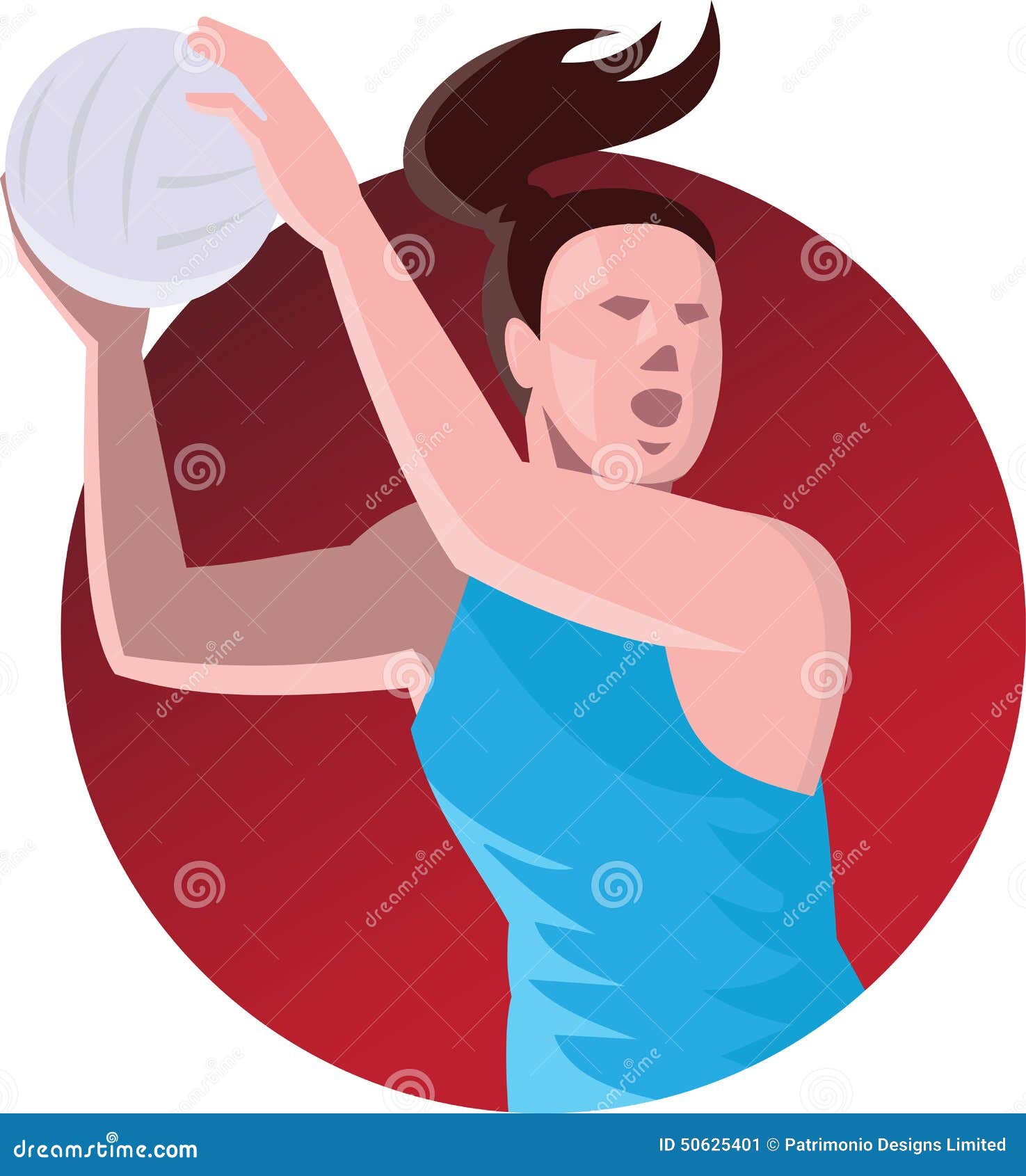 Netball Player Passing Ball Retro Stock Vector - Illustration of woman ...