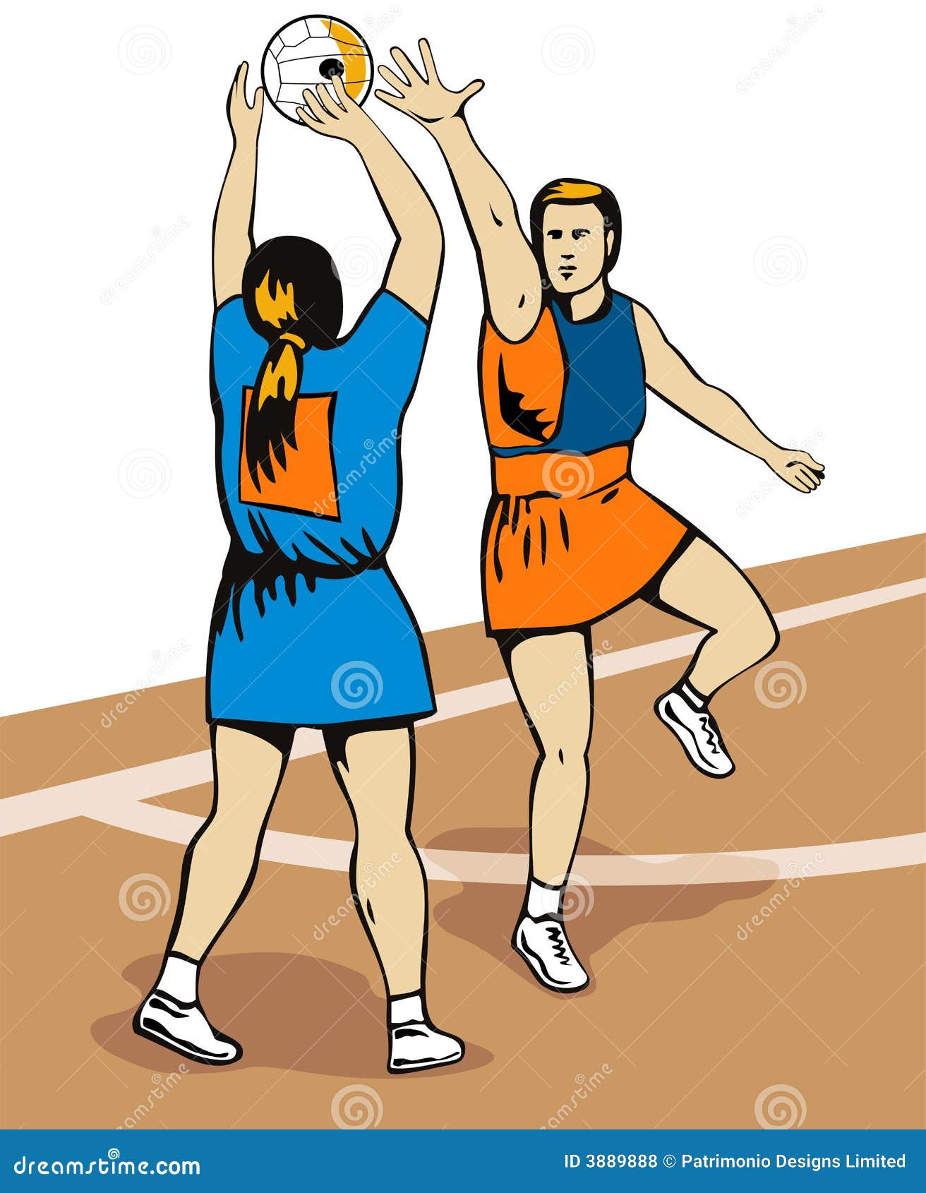 Netball Player Blocking The Sh Cartoon Vector | CartoonDealer.com #3669409