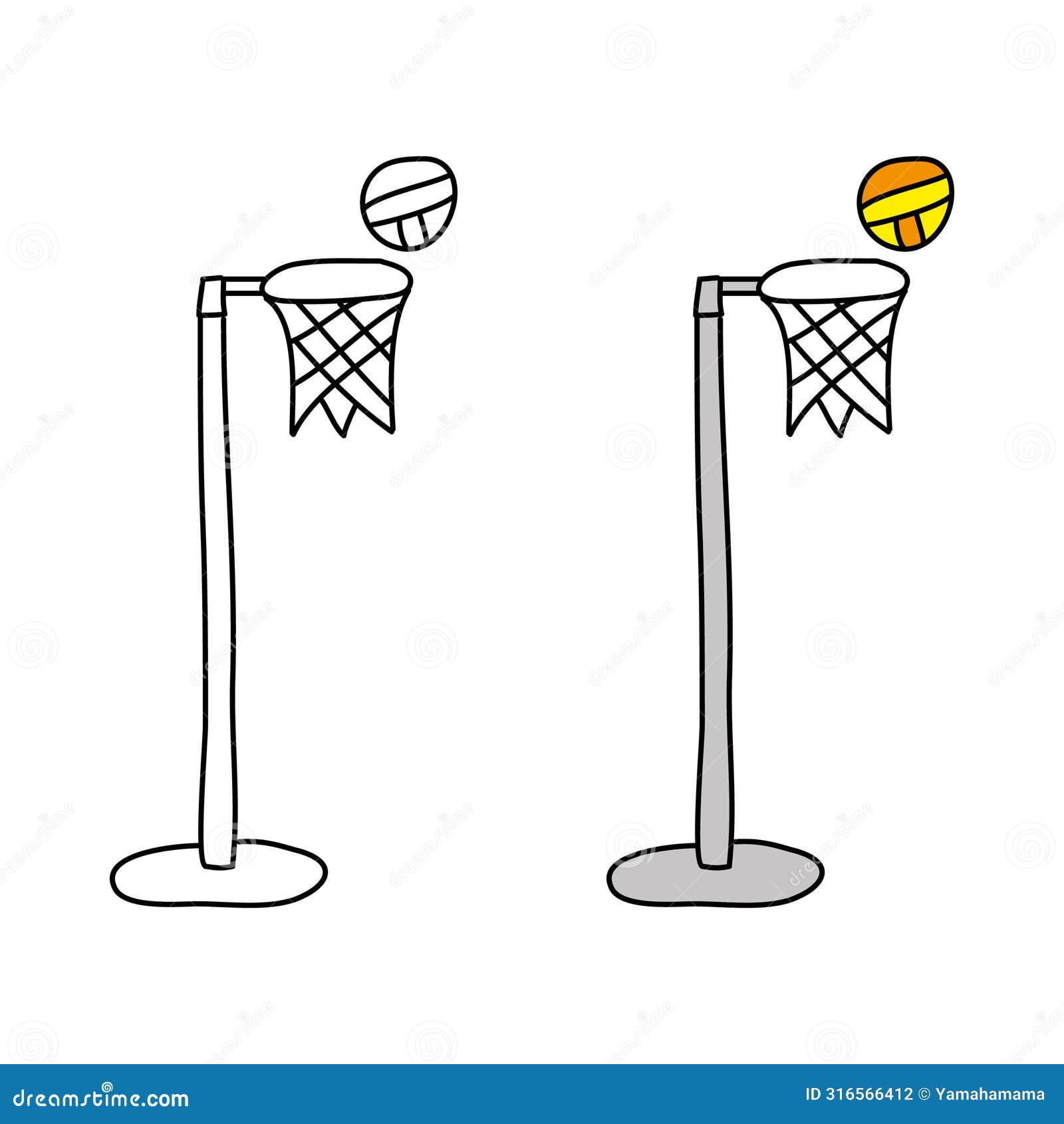 Netball stock vector. Illustration of yellow, netball - 316566412