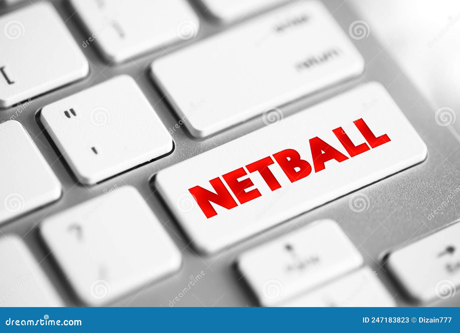 Netball Text Button on Keyboard, Concept Background Stock Image - Image ...