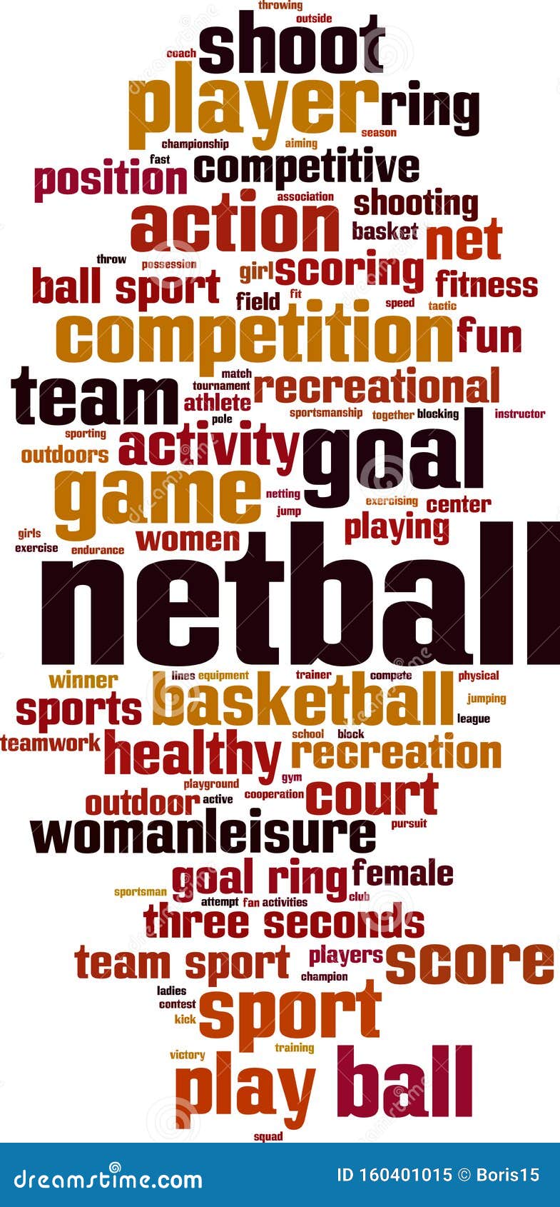 Netball word cloud stock vector. Illustration of teamwork - 160401015
