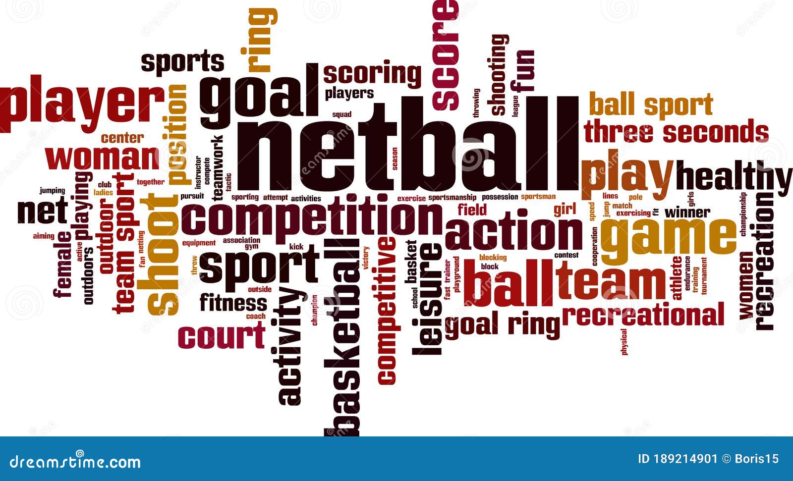 Netball word cloud stock vector. Illustration of goal - 189214901