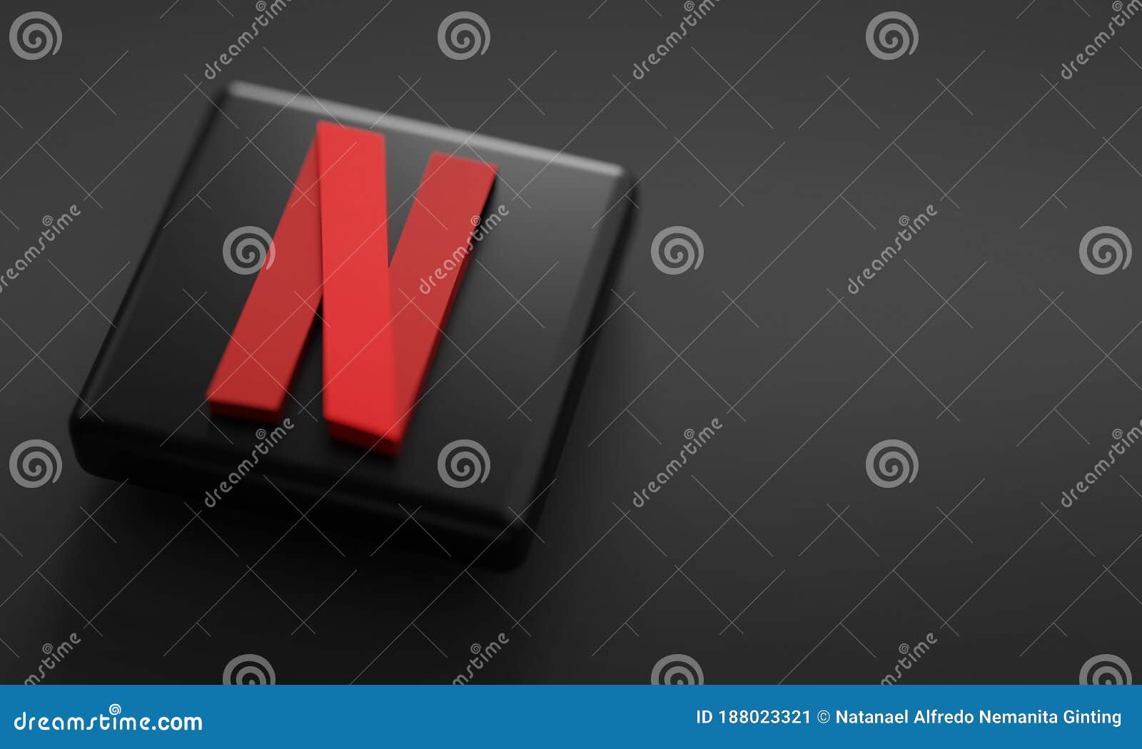 Netflix 3D Rendering Close Up. Account Promotion Template Editorial ...