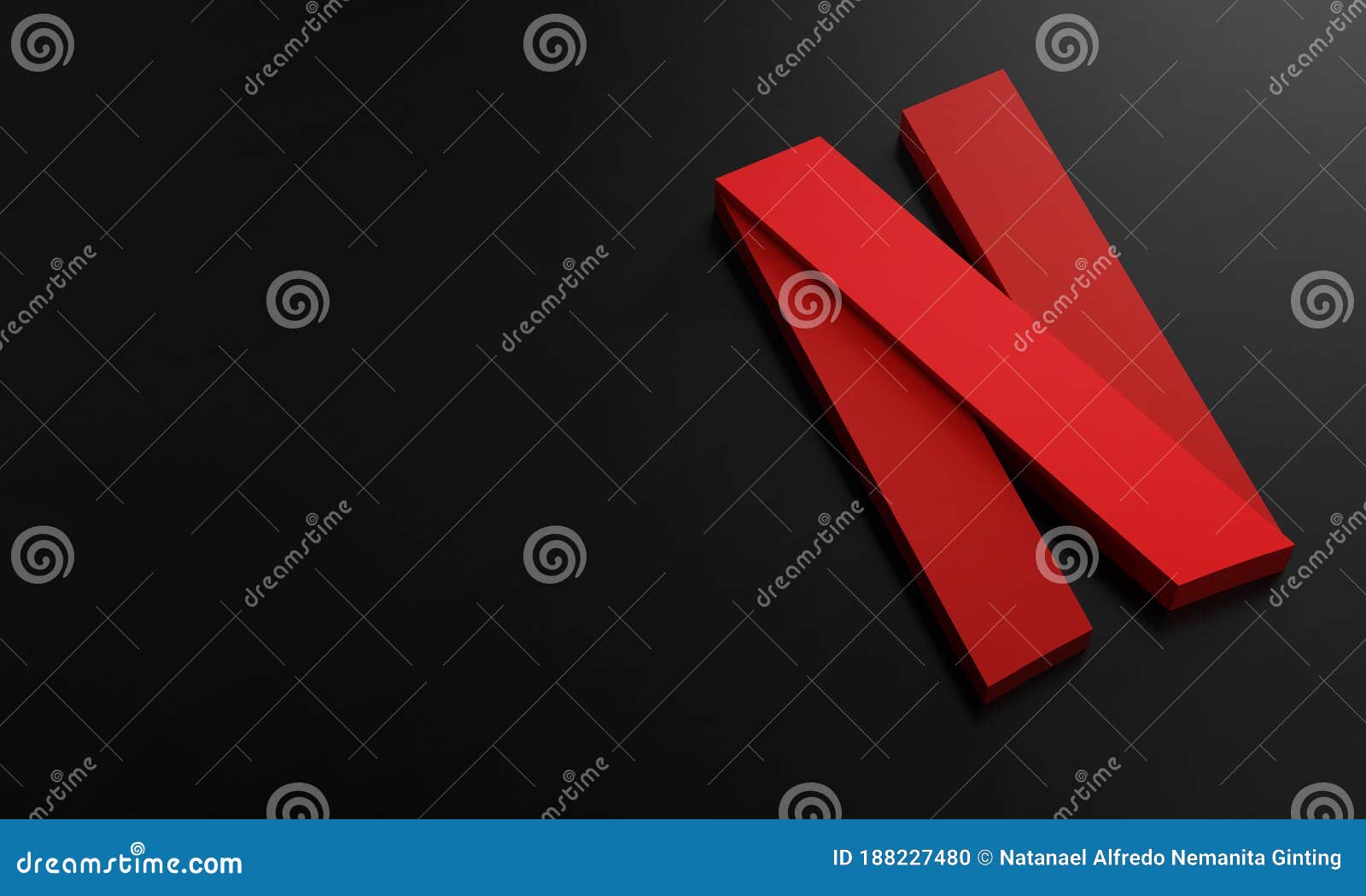 Netflix Logo Minimal Simple Design Template. Copy Space 3D Image ...