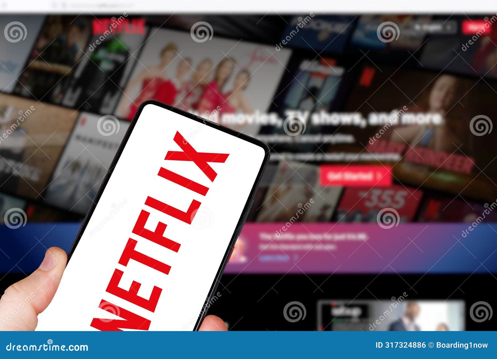 Netflix Logo Online Video Streaming Service on a Mobile Phone and ...