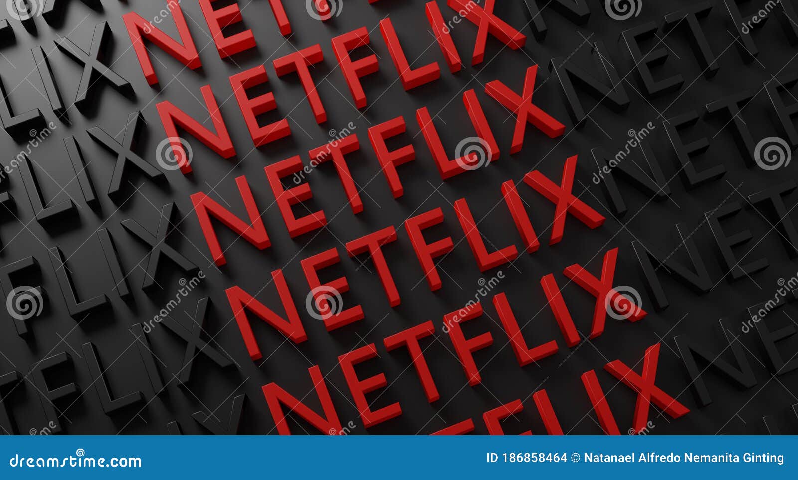 Netflix Multiple Typography on Dark Wall 3D Rendering Editorial Stock ...