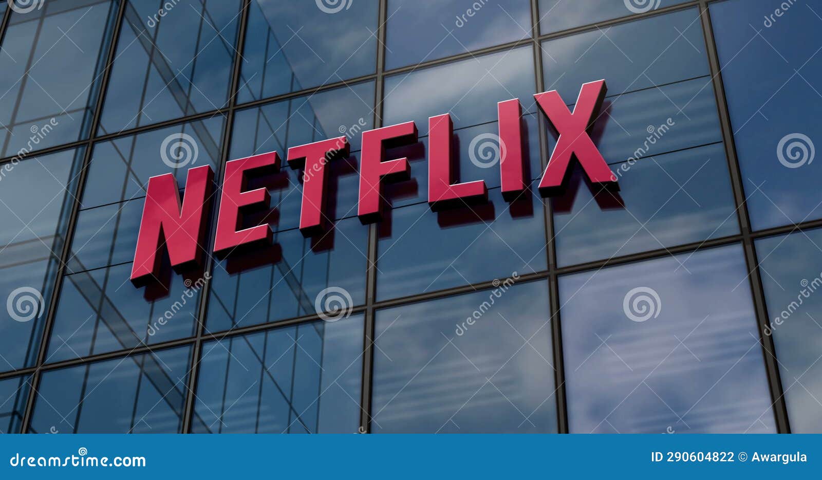 Netflix Streaming Platform Headquarters Glass Building Concept Stock ...