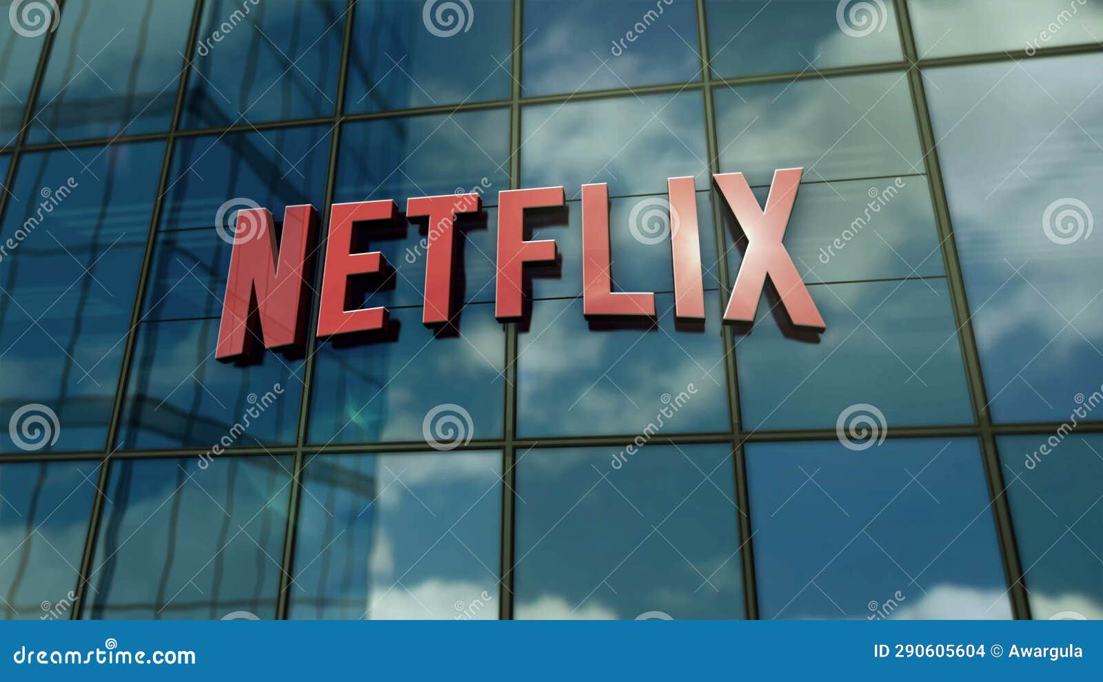 Netflix Streaming Platform Headquarters Glass Building Concept Stock ...