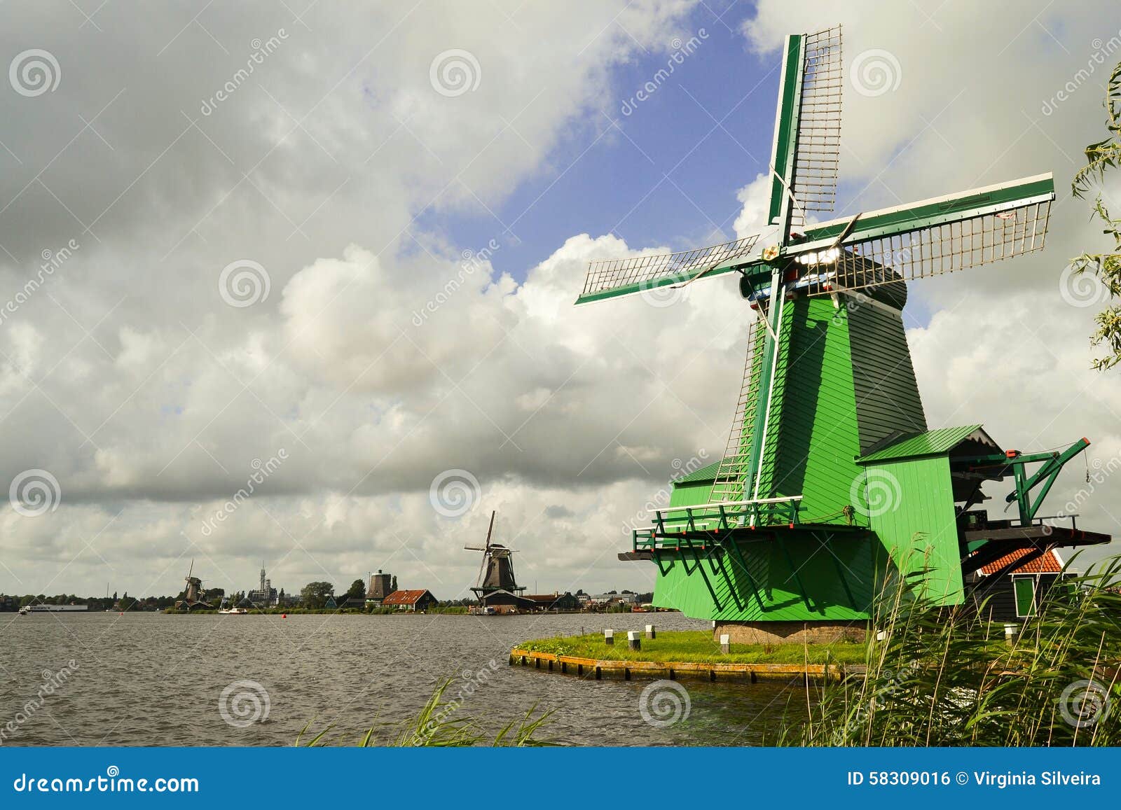 Netherland windmill stock photo. Image of green, sunny - 58309016