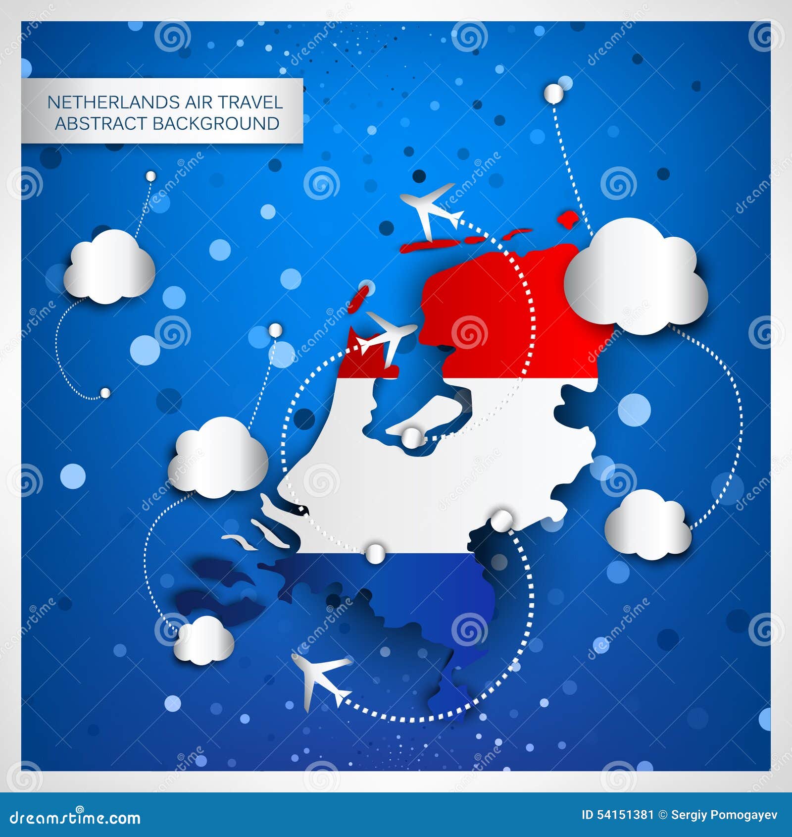 Netherlands Air Travel Abstract Background Stock Vector - Illustration ...