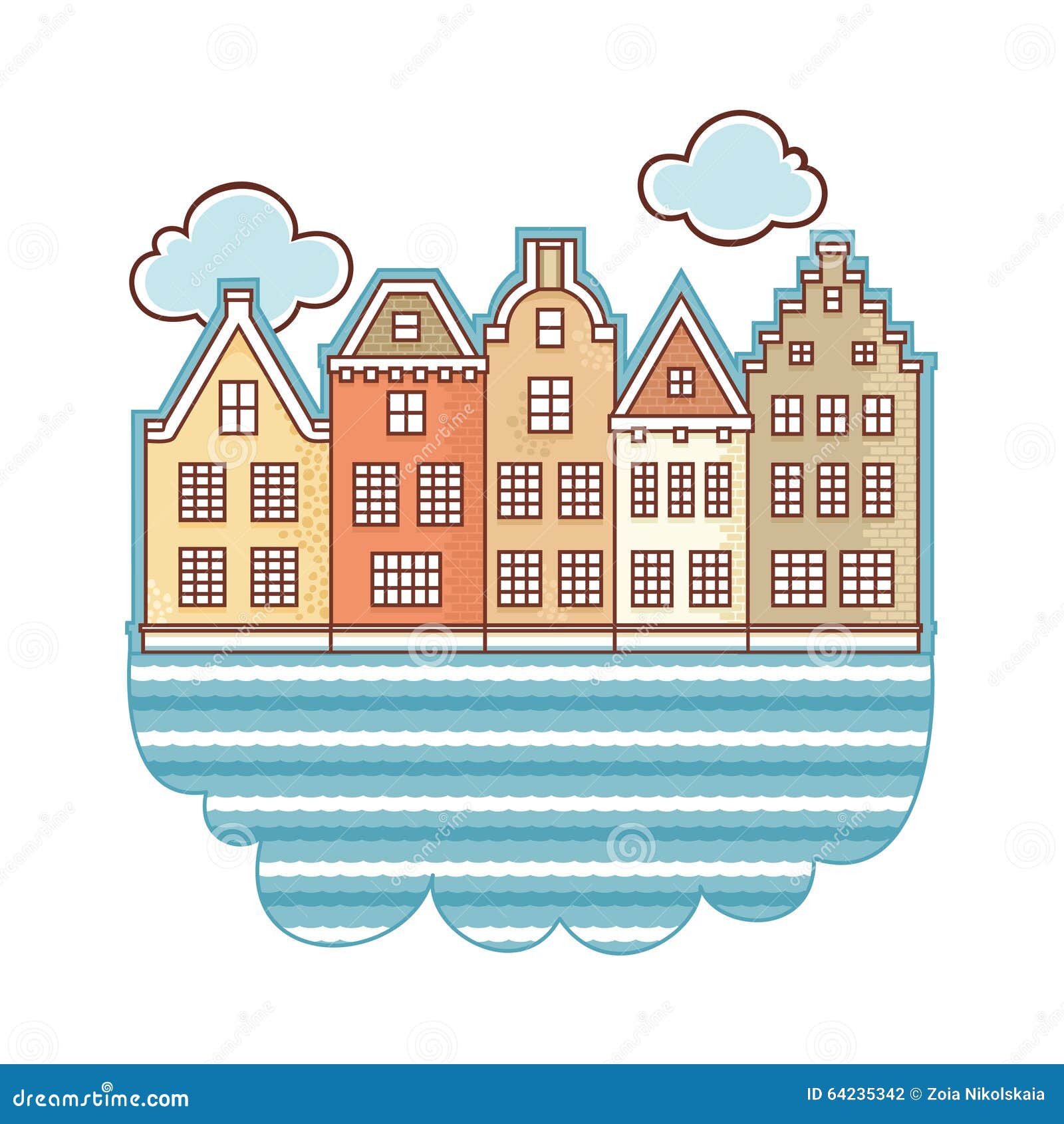 Netherlands. Cheerful Colorful Style. Vector Drawing Stock Vector ...