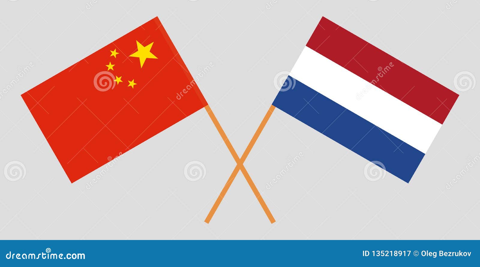 Netherlands and China. the Netherlandish and Chinese Flags. Official ...