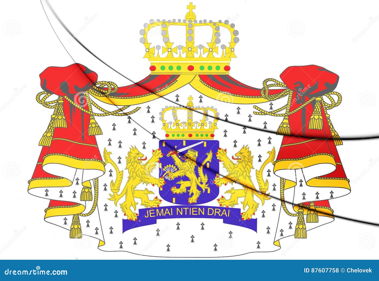 Netherlands Coat of Arms stock illustration. Illustration of ensign ...
