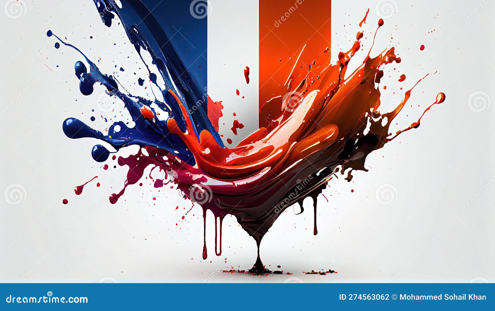 Netherlands Country Flag Colors of Liquid Oil Paint Splashing and ...