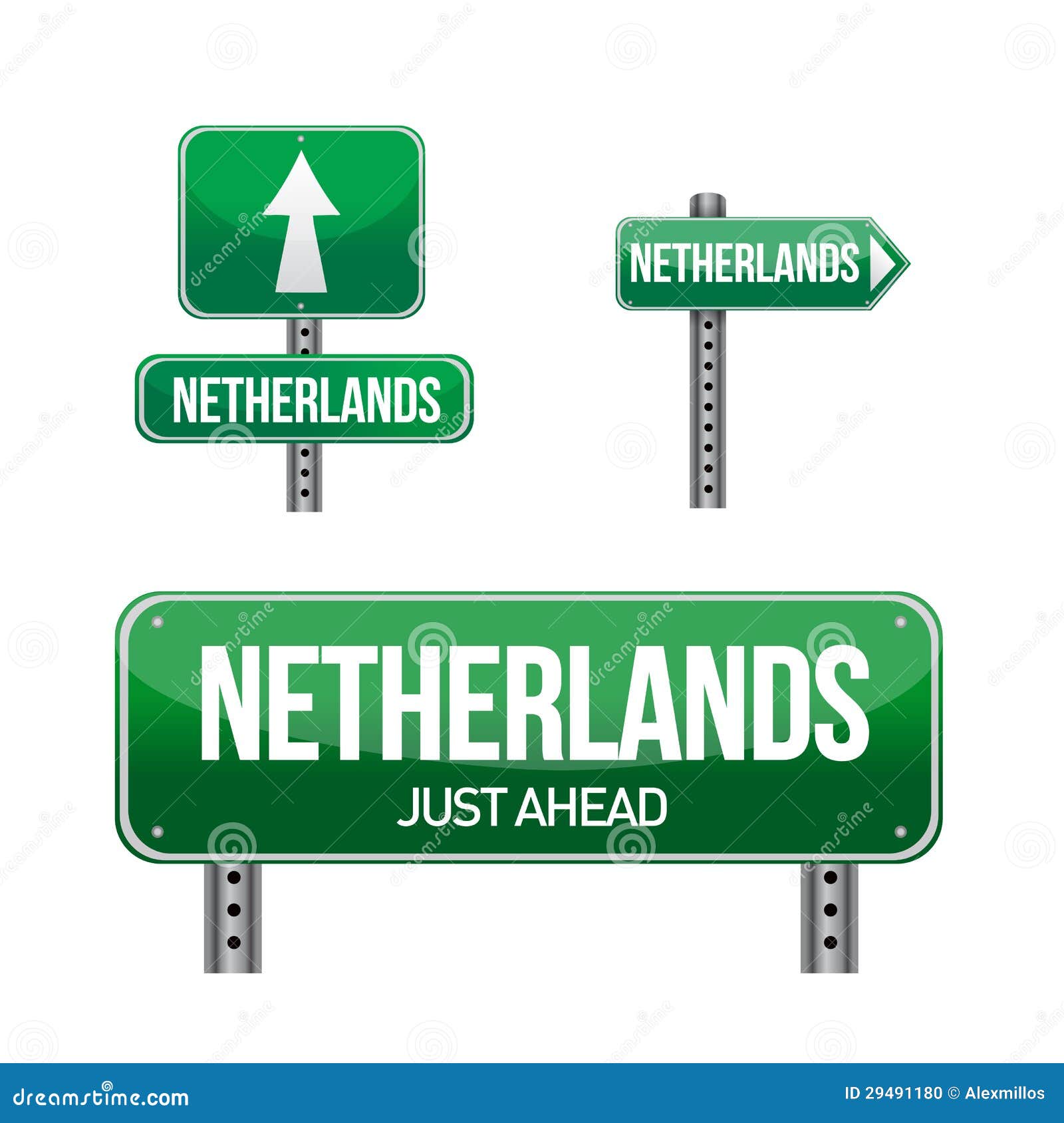 Netherlands Country Road Sign Stock Illustration - Illustration of ...