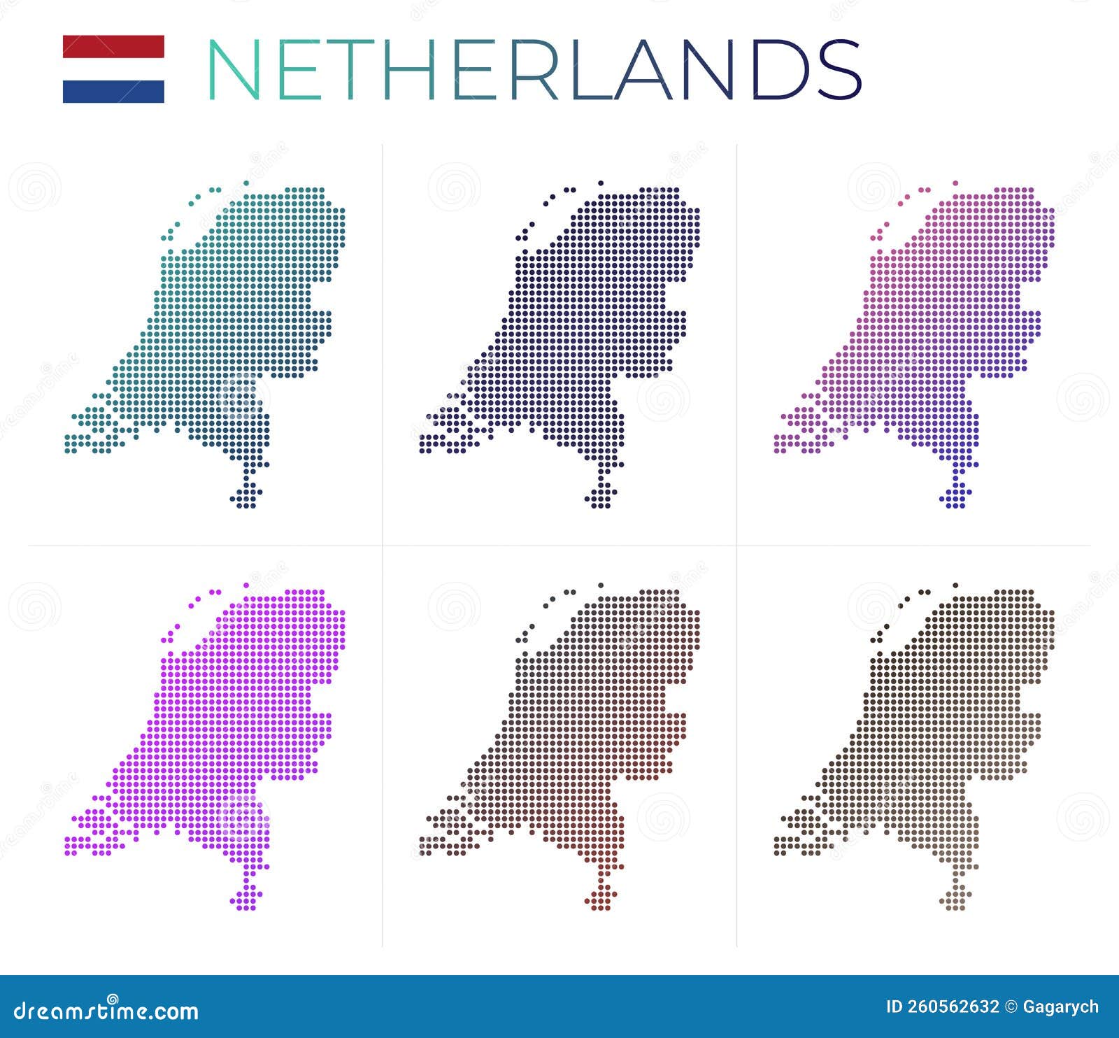 Netherlands Dotted Map Set. Stock Vector - Illustration of business ...