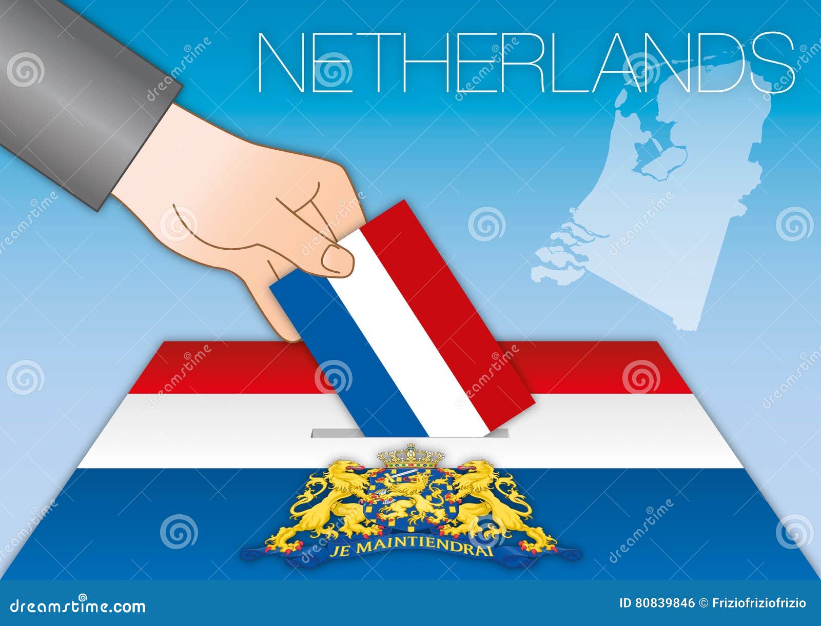 Dutch Ballot Box With Symbols Of Netherland And Flags Cartoon Vector ...