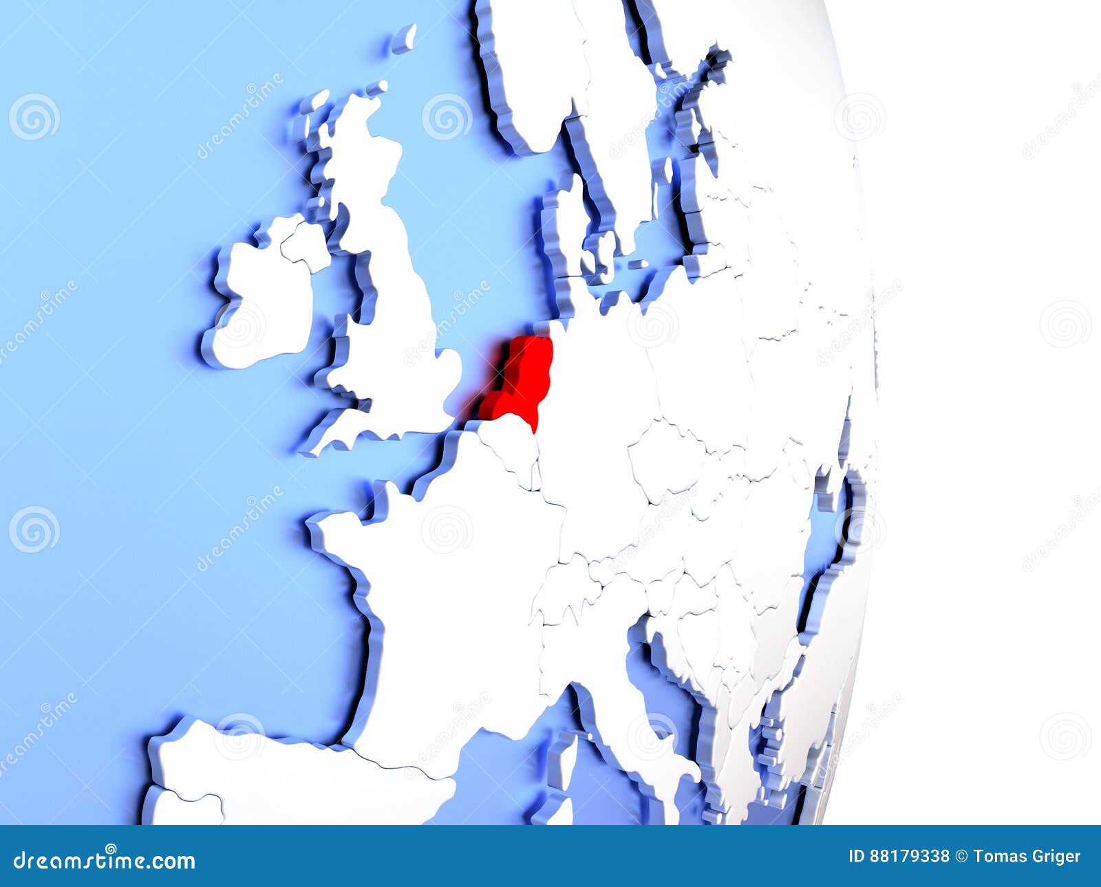 Netherlands on Elegant Modern 3D Globe Stock Illustration ...