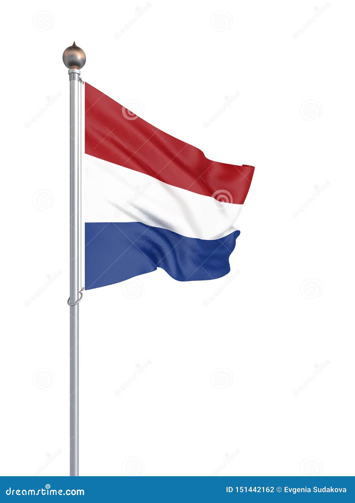 Netherlands Flag Blowing in the Wind. Background Texture. 3d Rendering ...