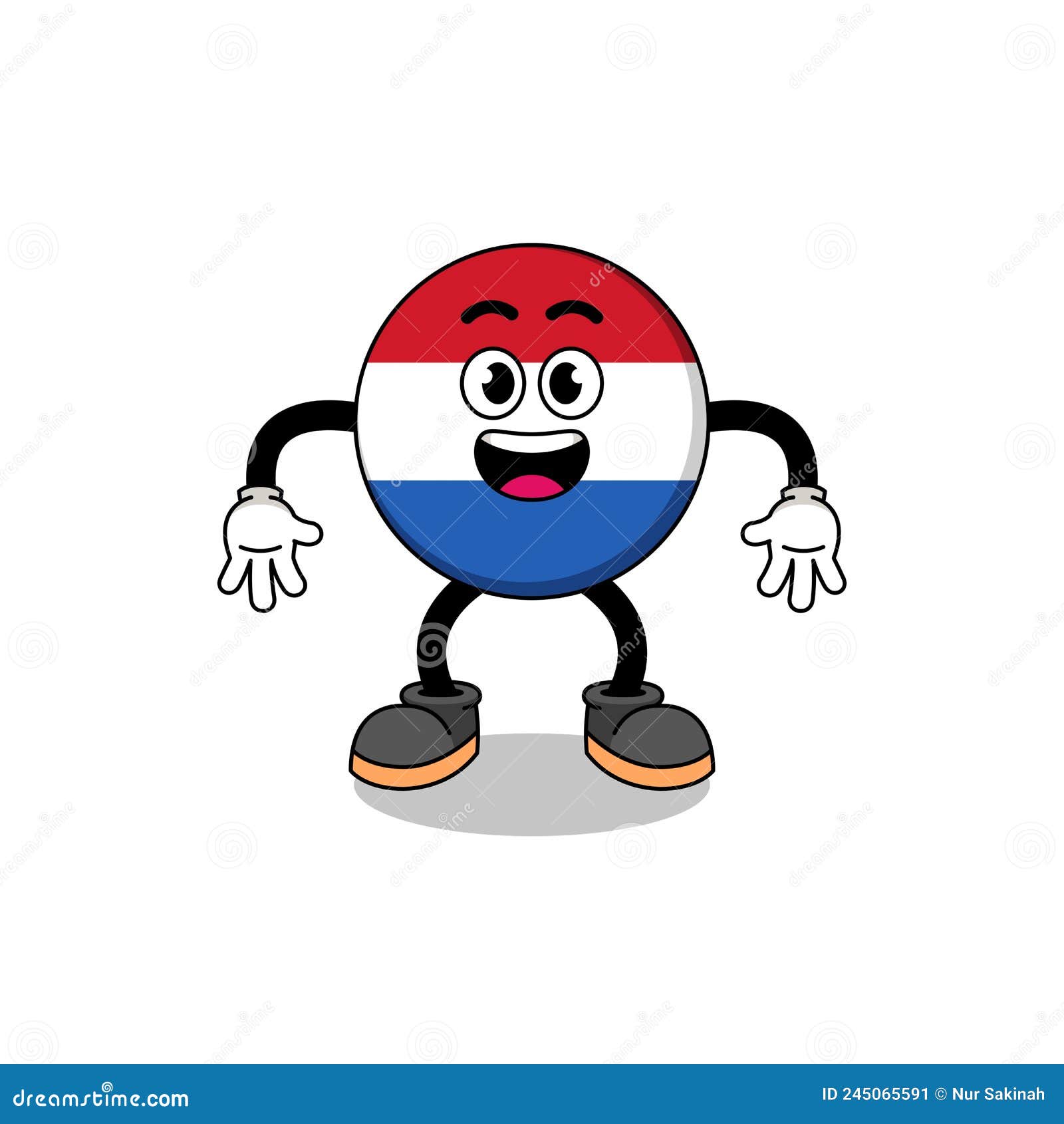 Netherlands Flag Cartoon with Surprised Gesture Stock Vector ...