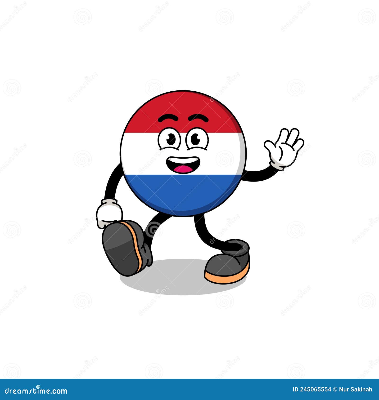 Netherlands Flag Cartoon Walking Stock Vector - Illustration of ...