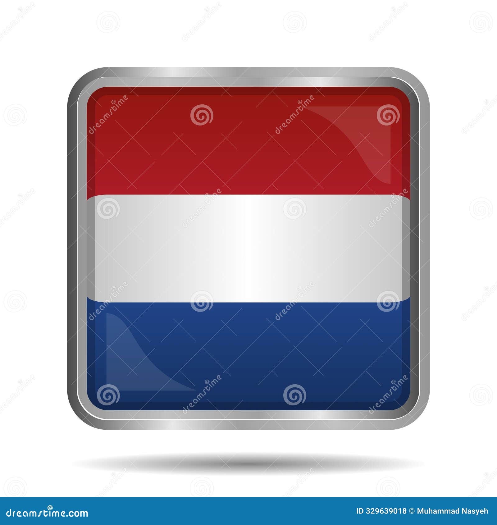 Netherlands Flag 3D Glossy Vector Illustration, Rectangular or Square ...