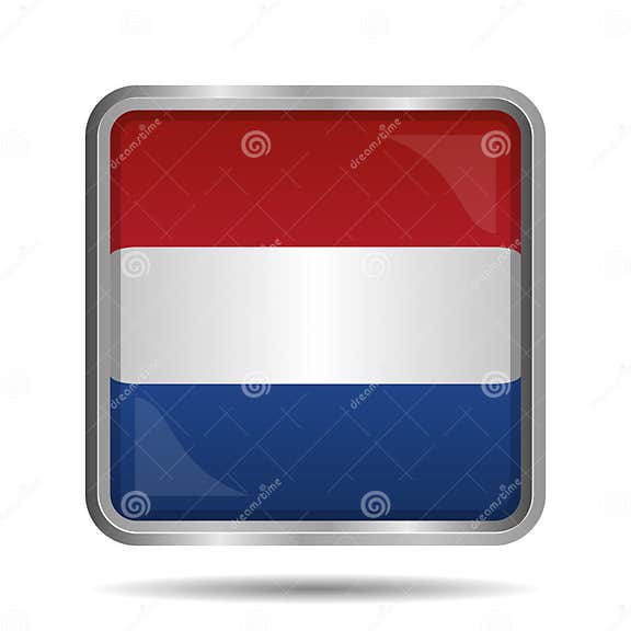 Netherlands Flag 3D Glossy Vector Illustration, Rectangular or Square ...